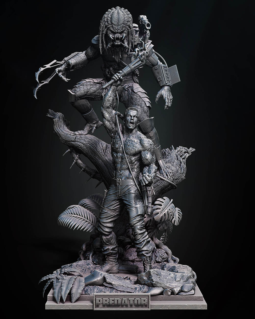 Predator and Dutch (Lifting the torch) – Diorama - Klaxium | 3D